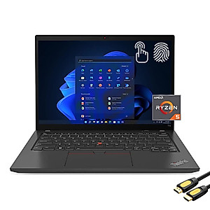 Lenovo ThinkPad T14 Gen 3 Touch Laptop, 14" WUXGA IPS Touchscreen, AMD 6-Core Ryzen 5 PRO 6650U (Beat i7-1255U), 16GB RAM, 512GB PCIe SSD, USB-C, WiFi6, Backlit, FP Reader, SPS HDMI Cable, Win 11 Pro