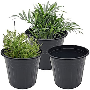 kathson 20 Pack 1 Gallon Planter Nursery Pots, Flexible Plastic Plant Pots with Drainage Holes Seedling Flower Plant Container for Indoor Outdoor Plants