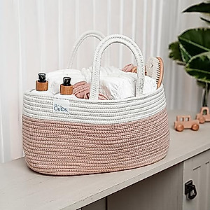 Comfy Cubs Diaper Caddy Organizer- Large Portable Baby Diaper Caddy Nursery Storage Bin and Car Travel Basket and Baby Changing Pad, Portable Diaper Changing Pads Bundled