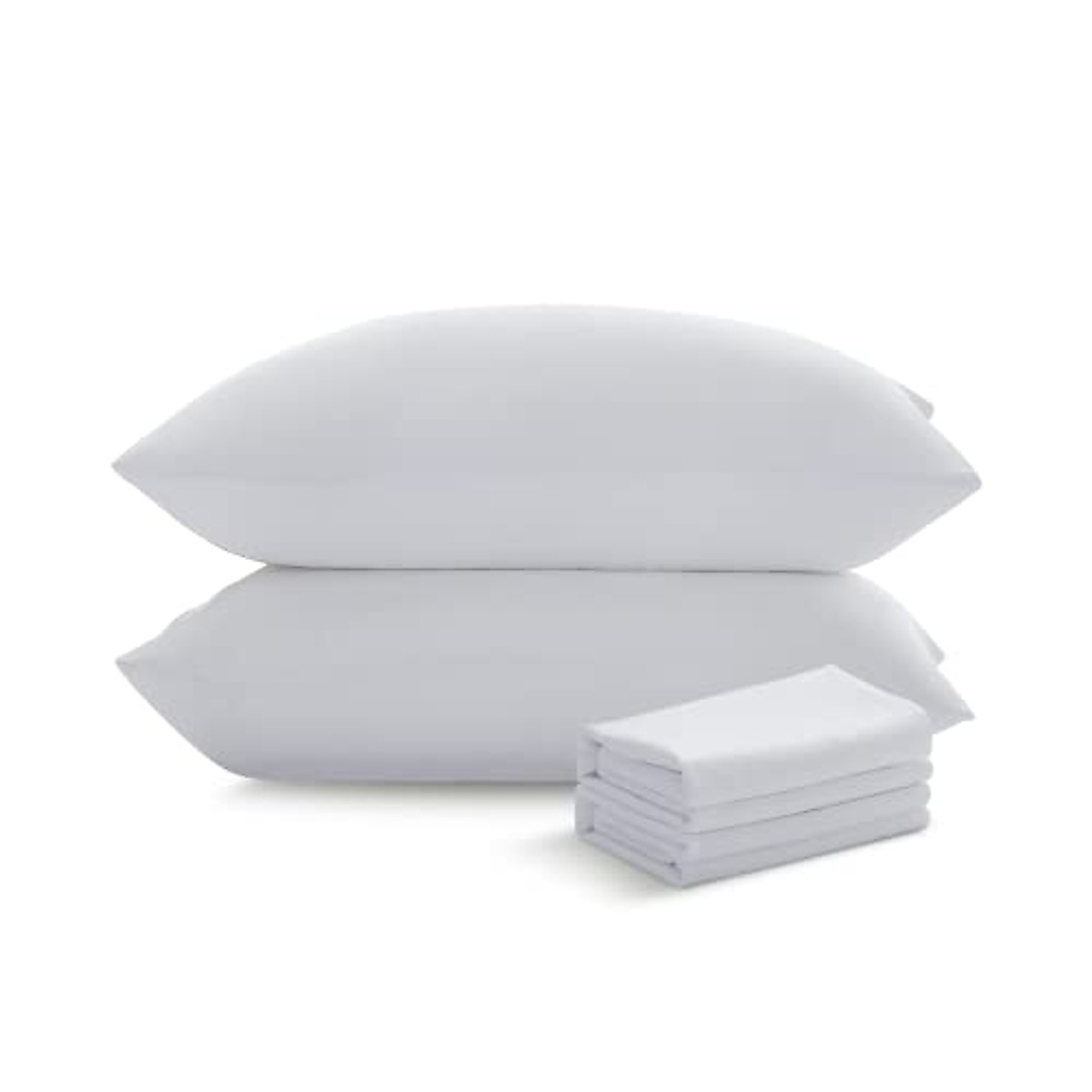 Acanva Cooling Bed Pillows for Sleeping 2 Pack, 3D Microfiber Filling Luxury Soft Supportive Plush for Side Back and Stomach Sleepers, with Breathable Removable Cover, Queen Size, White 2 Count