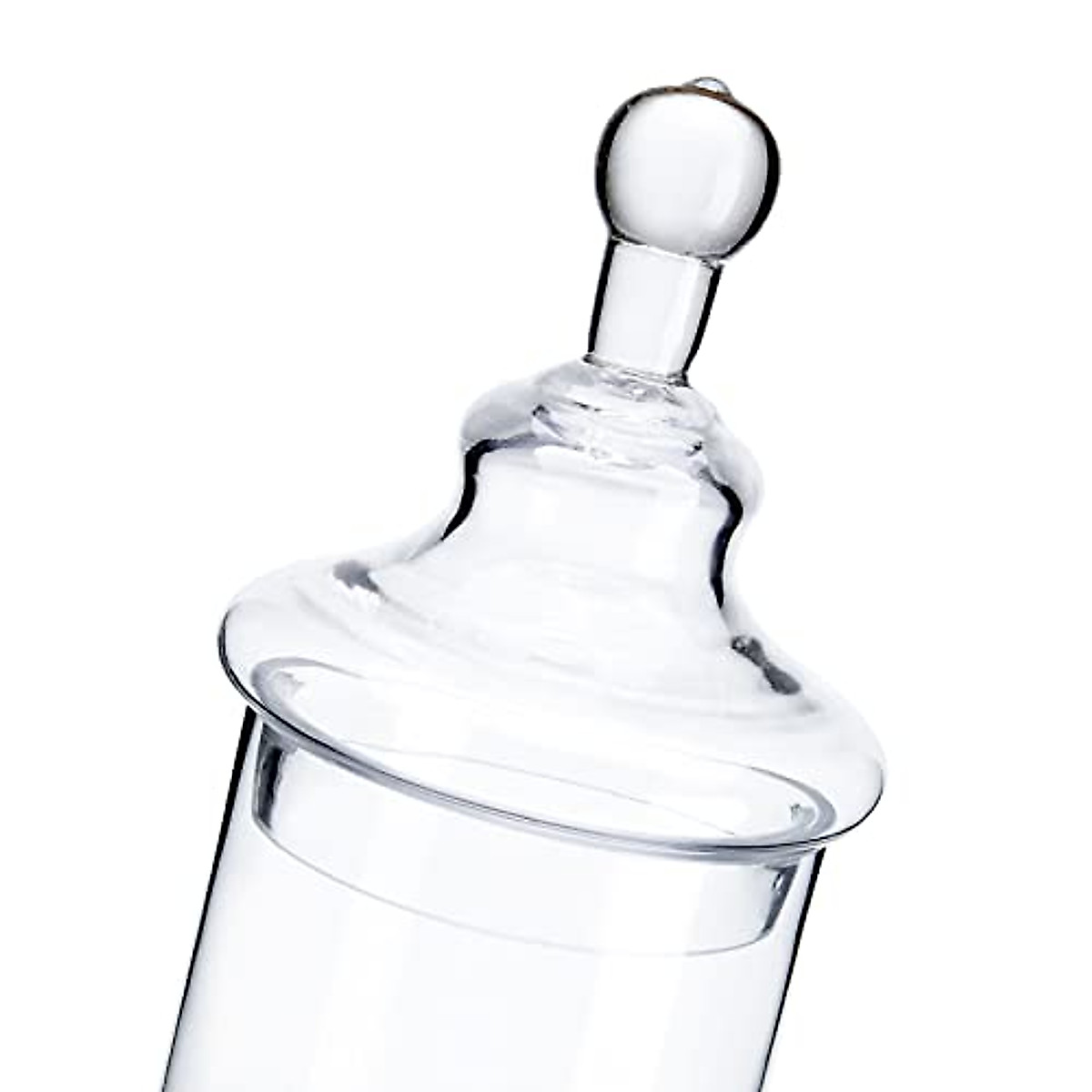 Glass Apothecary Jars, Clear Candy Bowl Dishes Holder Elegant Storage Buffet Display, Decorative Wedding Candy Organizer Canisters (Height: 14" Body: 4")