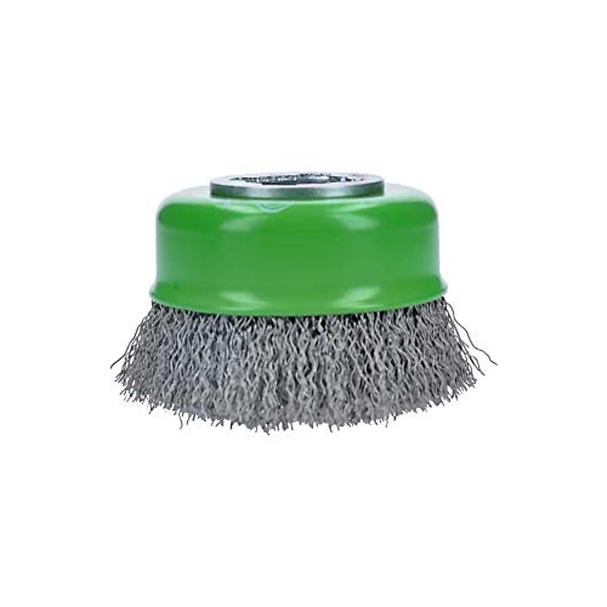 BOSCH WBX319 3 In. X-LOCK Arbor Stainless Steel Crimped Wire Cup Brush For Applications in Removing Weld Scale, Burrs and Corrosion, Preparing Painting Surfaces