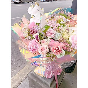 HOEAZGIF Clear Cellophane Wrap Roll 34'' x 131'ft Gift Cellophane Wrap,White Dot Clear Cellophane Wrapping Paper,3 Mil Thick Clear Wrap Cellophane Roll for Basket-Flower-Gift…