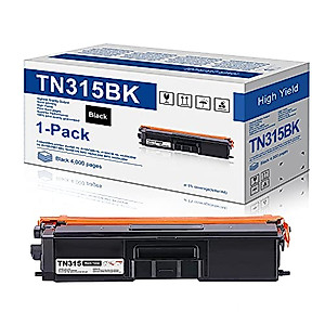1-Pack Black Compatible Toner Cartridge Replacement for Brother TN315BK TN-315 Toner Cartridge to use with HL-4150CDN HL-4140CW HL-4570CDW HL-4570CDWT MFC-9640CDN MFC-9650CDW MFC-9970CDW Printer