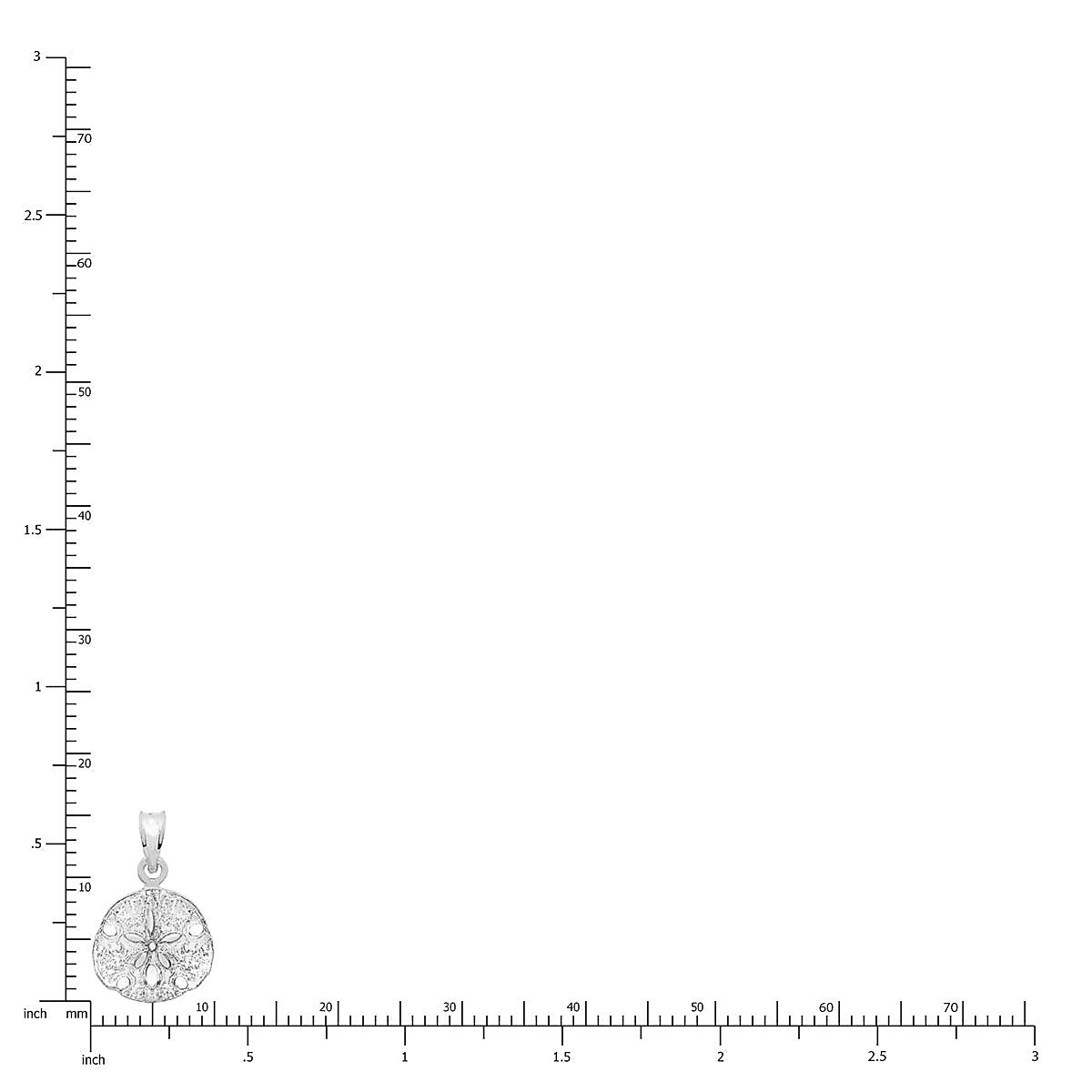 Honolulu Jewelry Company Sterling Silver Sand Dollar Beach Sea Star Necklace Pendant with 18" Box Chain