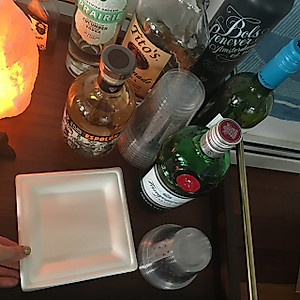 Susty Party 6-Inch Compostable Square Plates (50-Count), Sugarcane Heavy Duty Disposable Biodegradable Plate for Dessert, White