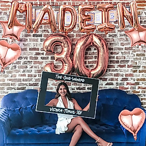 30th Birthday Decorations for Women, Rose Gold Birthday Party Decor, Large 30th balloons, Made in 1993 Balloon Banner Set, Happy Birthday Theme Party Supplies for Women Girl (30th)