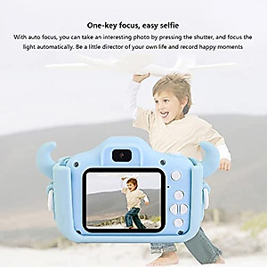 Kids Camera Toys for Boys and Girl, Kids Digital Video Camera for Children with Shockproof Soft Cover, Best Christmas Birthday Gifts for Boys Girls ( Color : Blue , Memory card : With 8g memory card )