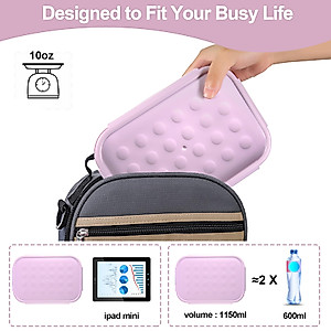 Jeopace Bento Box Kids Lunch Containers for Kids with 4 Compartments Kids Bento Lunch Box Microwave Safe (Flatware Included,Light Blue)