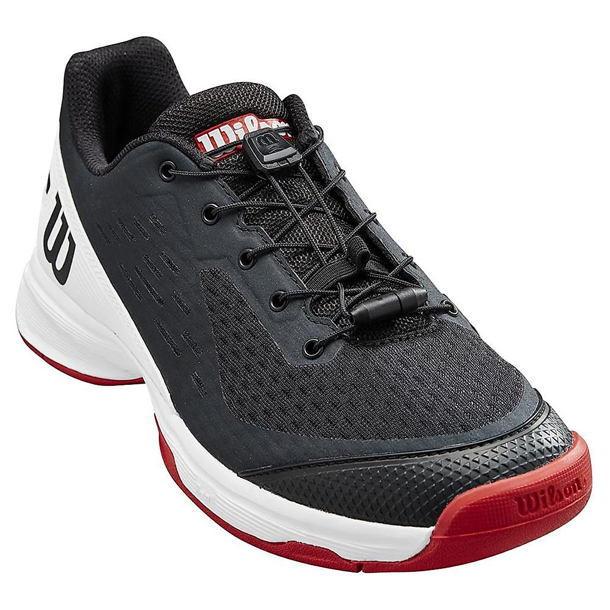 WILSON Rush Pro JR 4.0 QL (Little Kid/Big Kid) Black/White/Poppy Red 4 Big Kid Medium