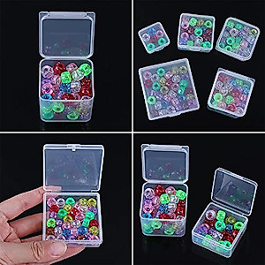 Beads Container Useful Jewelry Organizer Case Hardware Case Transparent Nail Art Screw Storage Pill Chip Box(4x4x2.8cm)