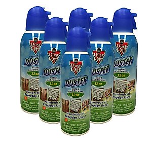 Falcon Dust-Off Compressed Gas Duster for Electronics Devices, 12 oz Cans Last Extra Long, 6 Packs