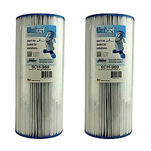 Unicel 6CH-960 Replacement Pleated Polyester Spa Filter Cartridge Compatible with Jacuzzi Premium J-300 & J-400, 52 Square Feet (2 Pack)