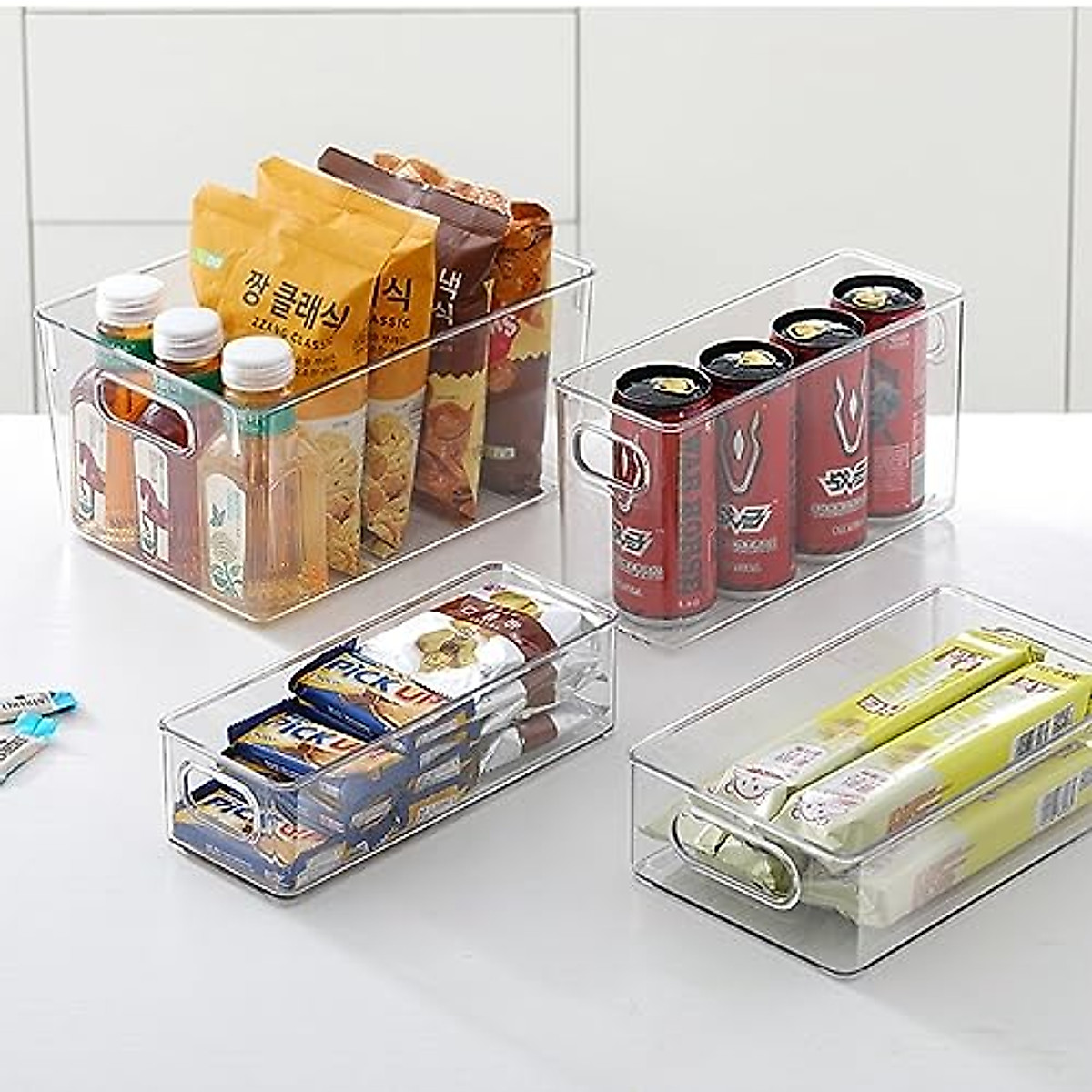 Refrigerator Organizer with Clear Plastic Storage Cabinet, BPA Free, Multi-Size Saves Space. (9.8x3.5x5.9inches)