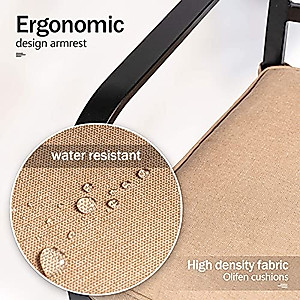 Omelaza Patio Metal Swivel Chairs Set of 2 Outdoor Dining Rocker Chair for Garden Backyard Bistro, Small Grid, Black with Cushion Support 300 lbs