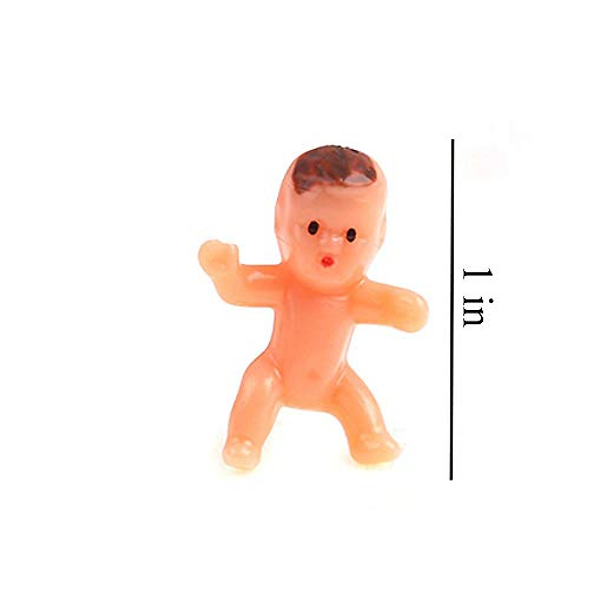 VEYLIN 72Pcs 1 Inch Mini Plastic Babies Mixed Race, Small Cute Babies Figurines for Ice Cube Baby Shower My Water Broke Game