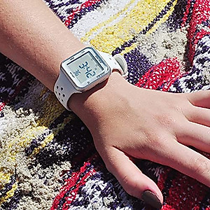 Armitron Sport Unisex 40/8417SWT Digital Chronograph White and Grey Perforated Silicone Strap Watch