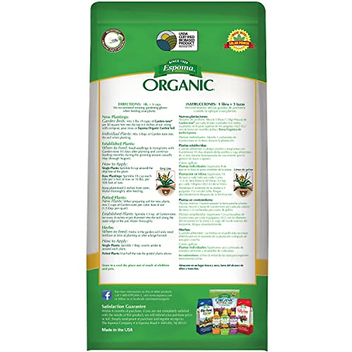 Espoma Organic Garden-Tone 3-4-4 Organic Fertilizer for Cool & Warm Season Vegetables and Herbs. Grow an Abundant Harvest of Nutritious and Flavorful Vegetables – 4 lb. Bag.