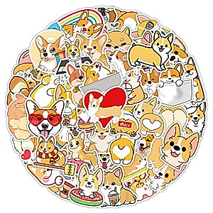 Pet Dog Stickers swanticker Lovely VSCO Kawaii Kids Dog Stickers Laptop Water Bottle Diary Waterproof Vinyl Aesthetic Animal Stickers (50 Sheets)