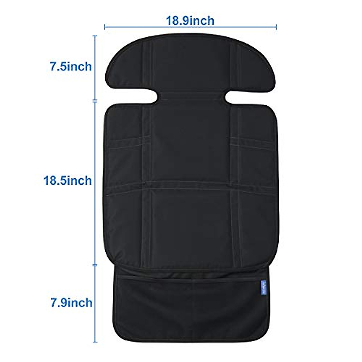 INFANZIA Car Seat Protector with Thickest Padding - Auto Seat Cover Mat for Baby Child Car Seats, Waterproof 600D Fabric, PVC Leather Reinforced Corners & 2 Large Pockets for Handy Storage