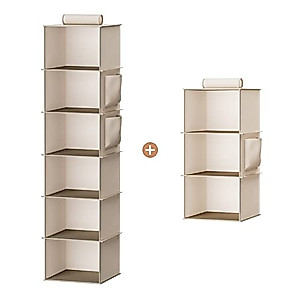 YOUDENOVA 6-Shelf Hanging Closet Organizer, 3-Shelf Closet Hanging Storage Shelves