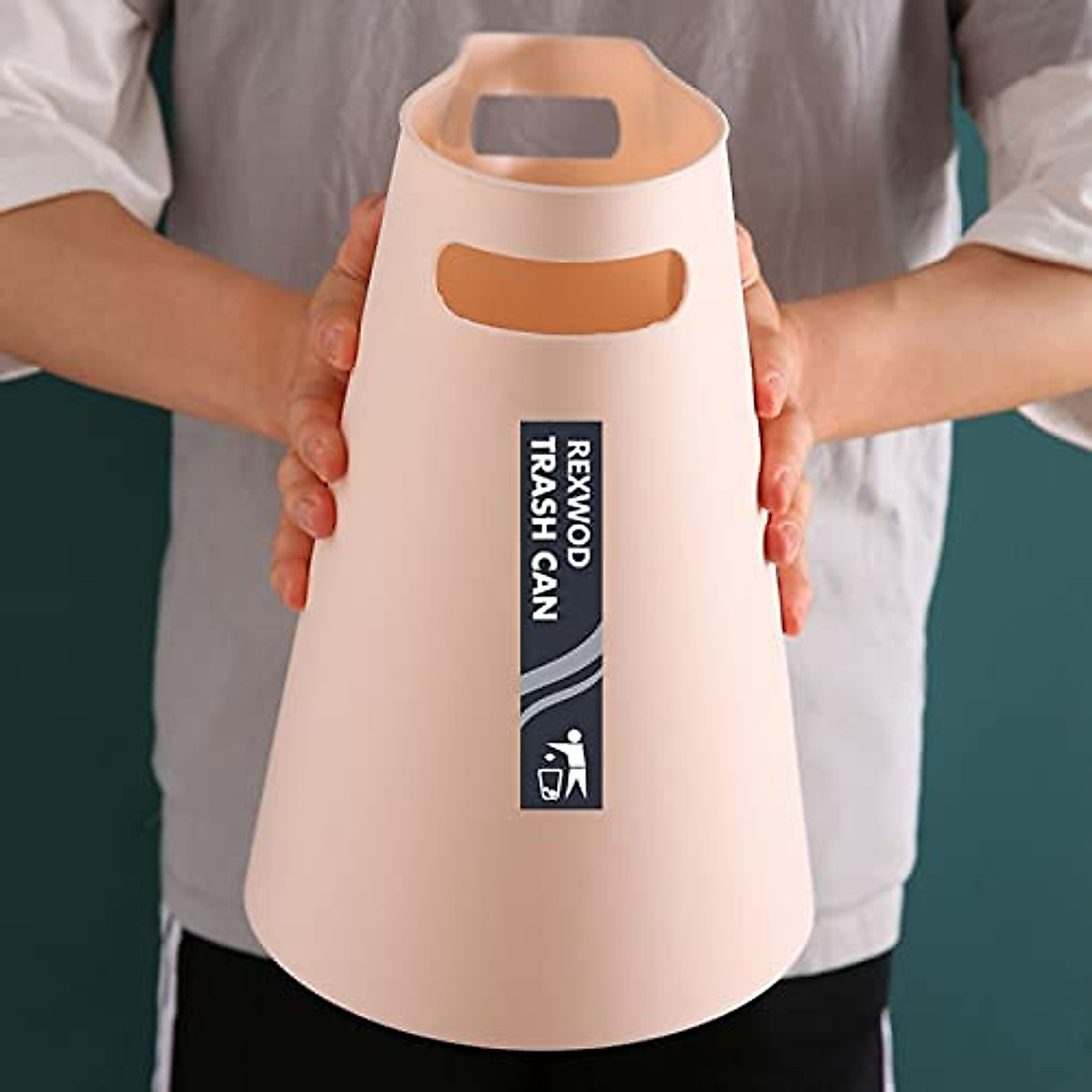 REXWOD Small Trash Can Wastebaske 1.5 Gallon Garbage Bin Round for Small Space Bathroom Office Bedroom,White 2 Pack