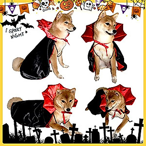 Dog Cape Costume - Halloween Pet Costumes Cat Vampire Cloak, Funny Cosplay Dress Devil Wizard Outfit, Dog Witch Clothes for Small Medium Dogs Cats Puppy, Dog Mantle Apparel for Halloween Party