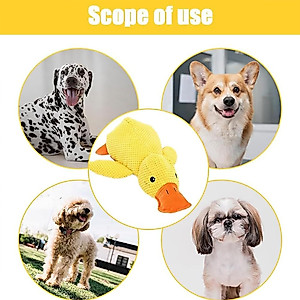 kunishi Calming Duck Dog Toy, Quacker Calming Duck Toy, Emotional Support Duck for Dogs, The Mellow Dog Calming Duck, Yellow Stuffed Duck Dog Chew Toys with Calming Ball (Yellow, Small)