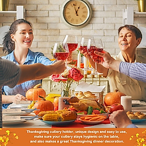 60 Pcs Thanksgiving Cutlery Holder Set Thanksgiving Turkey Utensil Holder Party Utensil Holder Pockets for Autumn Fall Harvest Party Favor Supply Table Decor