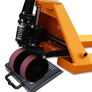 Homeon Wheels Pallet Jack Stopper Truck Chock Heavy Duty Pallet Jack Chock 14.2" Length x 11.6" Width x 2" Height (1 Piece-Black) and One T Level