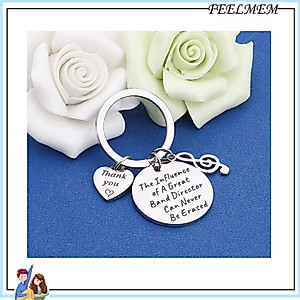 FEELMEM Band Director Gift Music Director Keychain Music Teacher Gift The Influence Of A Great Band Director Can Never Erased Gift for Band Teacher Choir Director (Band Director)