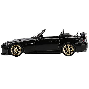 Truescale Miniatures S2000 (AP2) Mugen Convert. Berlina Black with Carbon Hood & Gold Wheels Ltd Ed to 3600 pcs 1/64 Diecast Model Car by True Scale Miniatures MGT00309