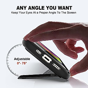 E-Tree Compatible with iPhone 14 Case for iPhone 13 Case Black, [with Crossbody Lanyard and Stand] [Shockproof] Protective Phone Cover for iPhone 13/14, Strap Around Neck