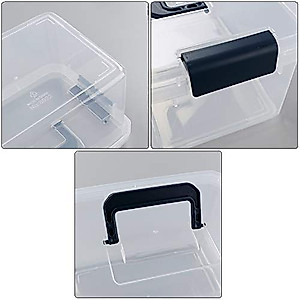 Nesmilers 4.5 L Plastic Latch Storage Boxes with Lids, 6-Pack Plastic Boxes