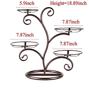 GuangYang Multi-Tier Thicker Metal Sturdier Stand Display Plate Rack - Tree Tiered Cake Serving Holder - Dessert Fruit Presentation - Party Food Server Display -Bronze