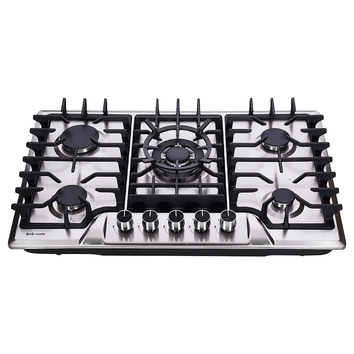 30 Inch Gas Cooktop, Stainless Steel Built-in 5 Burners Gas Stovetop LPG/NG Convertible Gas Stove Top Dual Fuel Gas Hob DM5722