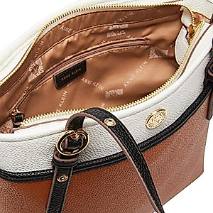 Anne Klein Womens Classic Ak Pocket tote, Ginger Biscuit/ Anne White/ Black, One Size US