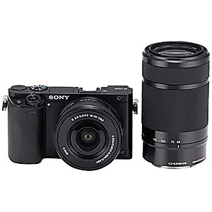 Sony Alpha a6000 Black Interchangeable Lens Camera with 16-50mm and 55-210mm Sony E-Mount Lenses - International Version (No Warranty)