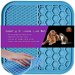 Kabetig Silicone X Large Dog Lick Mat for Dogs with Suction Cups - Dog Licking Mat/Pad for Anxiety and Boredom Relief - Alternative to Slow Feeder Dog Bowl - Use for Food/Treats/Yogurt/Peanut Butter