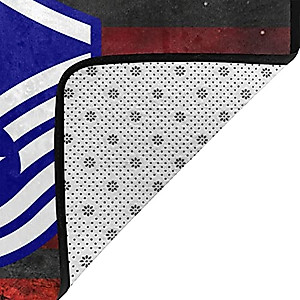 Air Force Master Sergeant 1st SGT Diamond Rank Area Rug Living Room Bedroom Kitchen Sofa Bedside Carpet Floor Mats 36"X24"