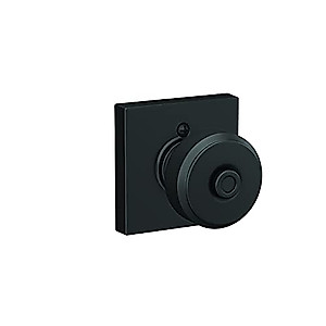 SCHLAGE F40 BWE 622 COL Bowery Knob with Collins Trim Bed & Bath Privacy Door Lock, Matte Black