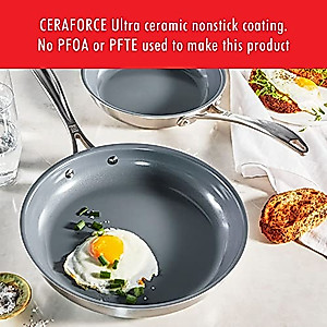 ZWILLING Spirit 3-ply 10-pc Stainless Steel Ceramic Nonstick Pots and Pans Set, Dutch Oven, Fry Pan