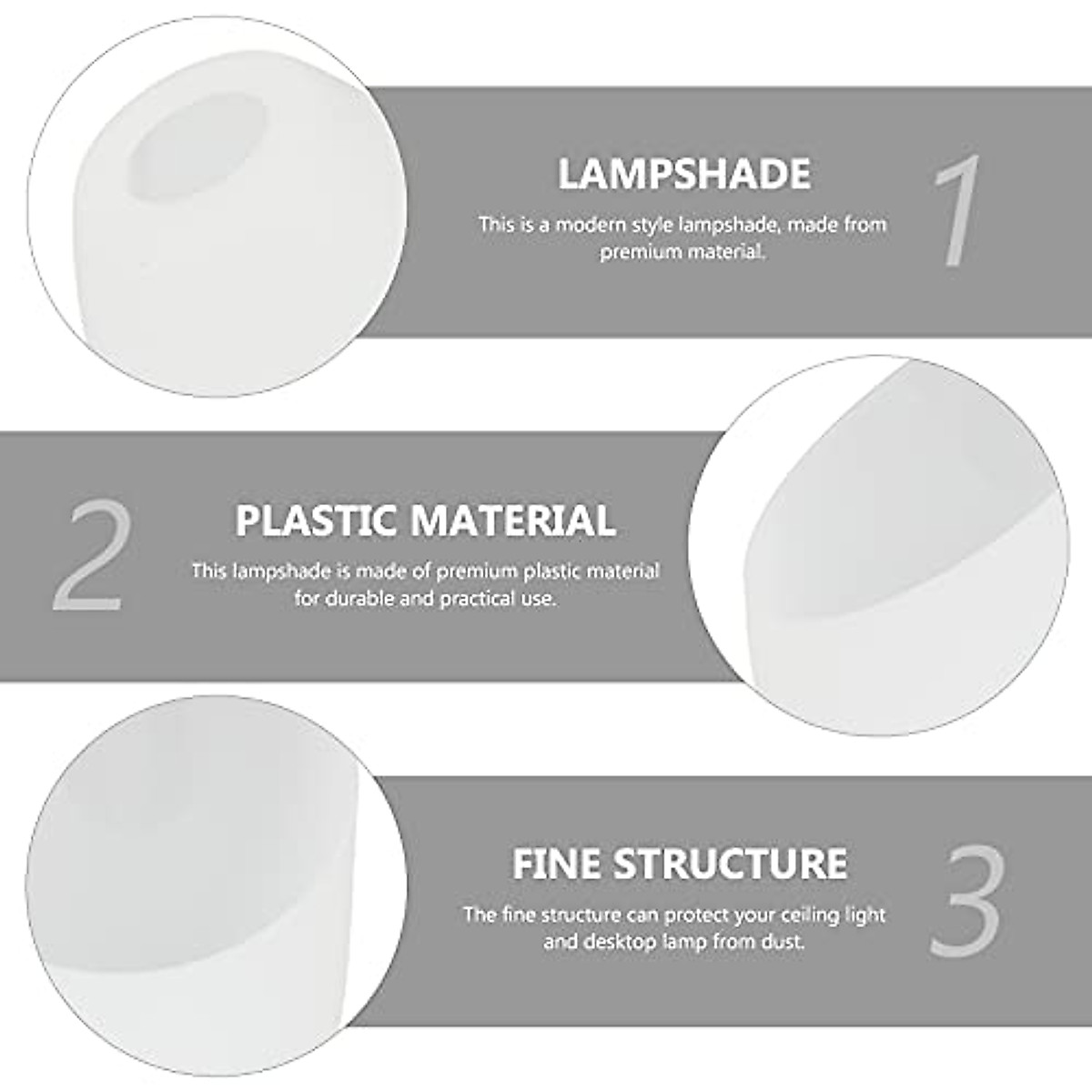 4Pcs Plastic Lamp Shade Replacement Horseshoe Plastic Lamp Shade White Lamp Shade for Floor Lamps Cover for Multi- Head Stand up Lamp Bedroom Light 5.11X3.34inch