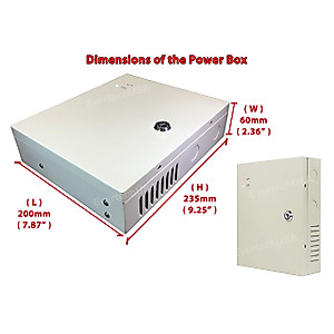 EVERTECH 8 Channel 9 Port Power Box Security Camera 12V DC 5A Ampere CCTV DVR Power Supply Switch Box Key Locked
