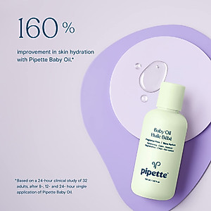 Pipette Baby Cream to Powder Baby Oil Bundle - Keep Baby's Skin Happy with Renewable Plant-Derived Squalane, Fragrance Free