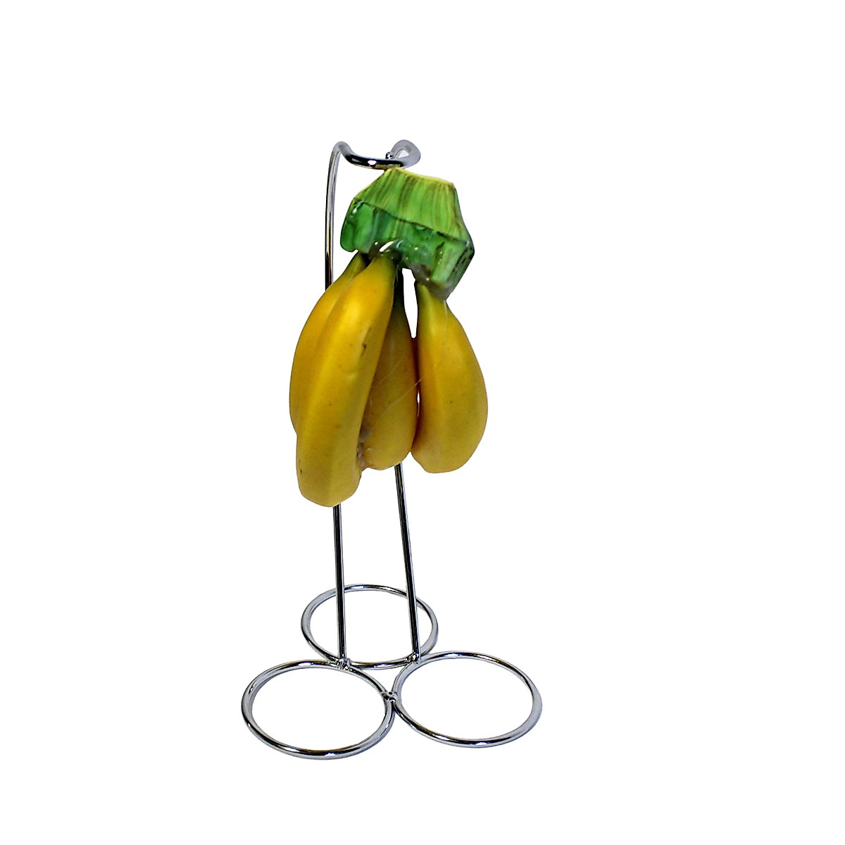 Dependable Industries inc. Essentials Silver Chrome Banana Tree Holder Ripen Fruit Evenly Prevents Bruising & Spoiling Kitchen Storage