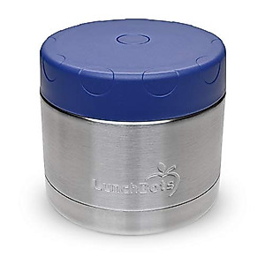 LunchBots 12oz Thermos Stainless Steel Wide Mouth - Insulated Thermos With Vented Lid - Keeps Food Hot or Cold for Hours - Leak-Proof Portable Thermal Food Jar is Ideal for Soup - 12 ounce - Navy