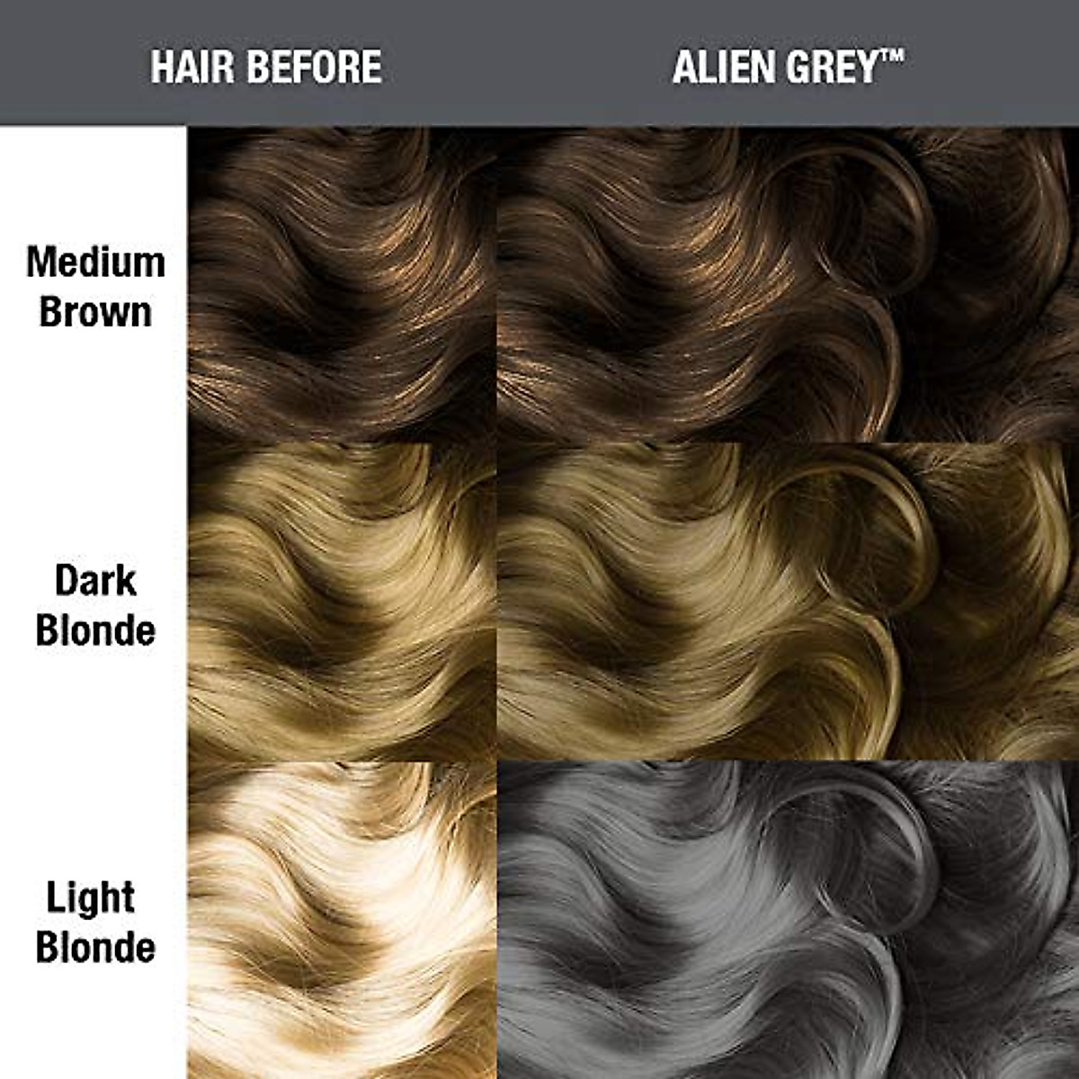 MANIC PANIC Alien Grey Hair Dye – Semi-Permanent Cool Slate Grey Color