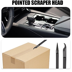 14 Pcs Plastic Crevice Cleaning Tool Car Detailing Spatula Set Black Scraper Tool Non-scratch Small Putty Knife Anti-static Tweezers for Tight Spaces