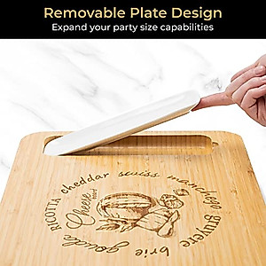 SMIRLY Charcuterie Boards & Accessories, Large Charcuterie Board Set, Bamboo Cheese Board Set, House Warming Gifts New Home (1 Drawer)